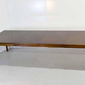 Mid-century Modern Dining Table With Bookmatched Veneer & Two Leaves ...