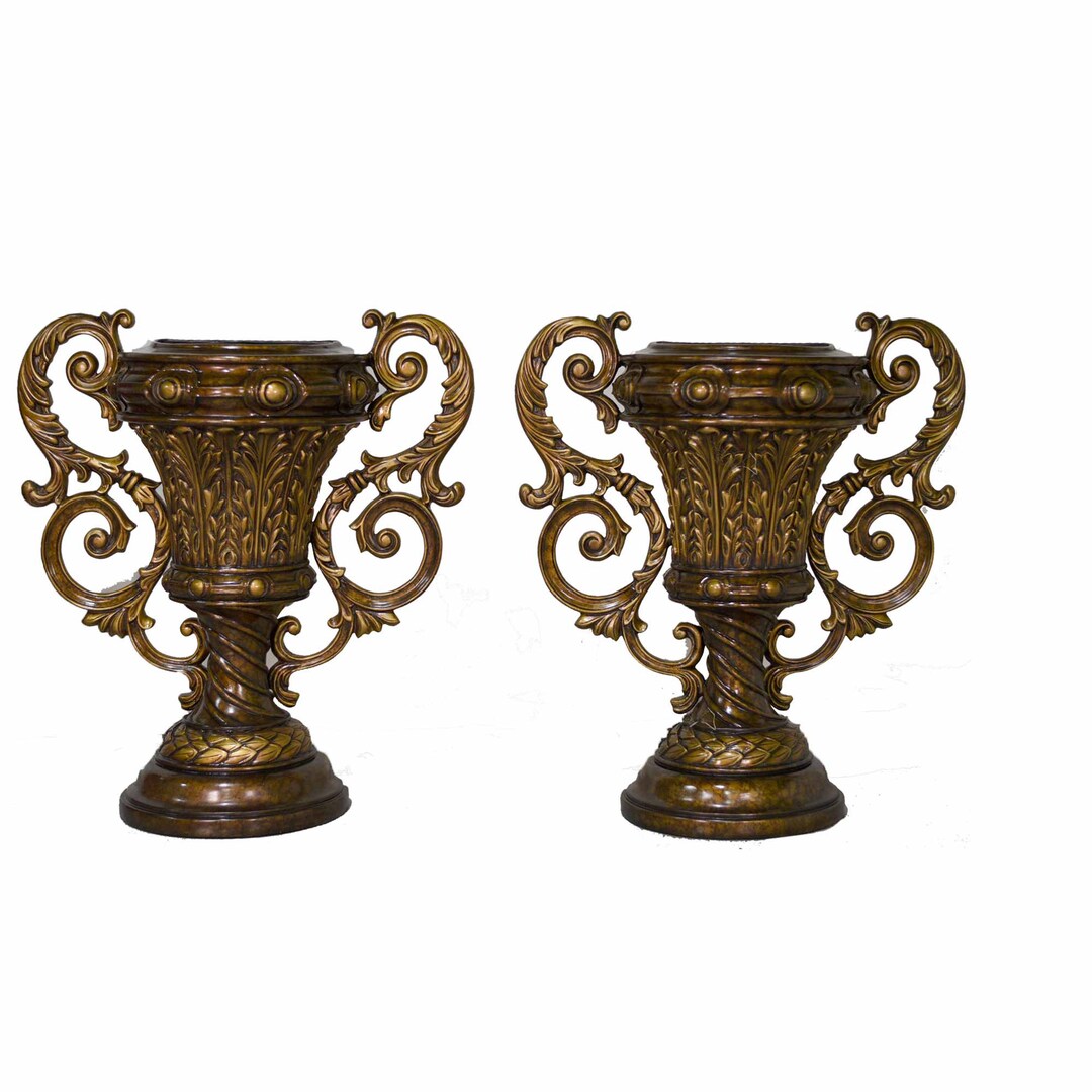 Vintage Contemporary Classical Urn Amphora Decorative Bronze Effect ...