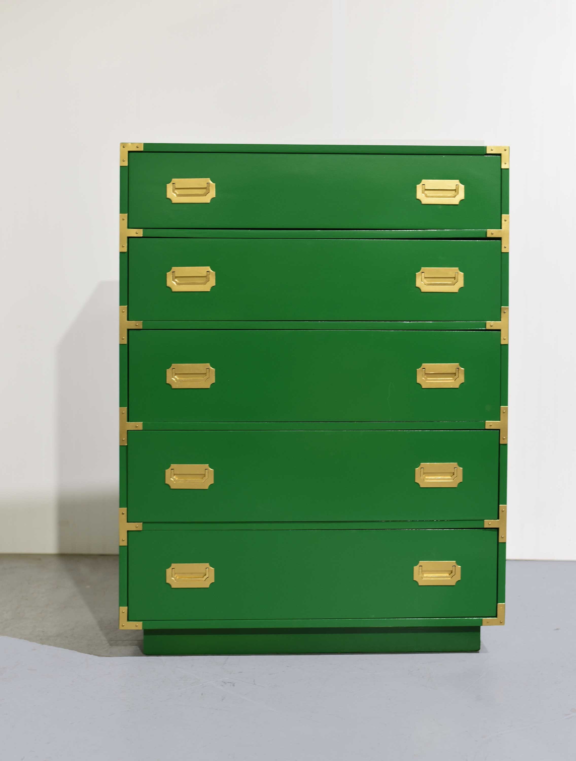 Vintage Campaign 5 Drawer Highboy by Dixie Furniture Newly Painted - Etsy