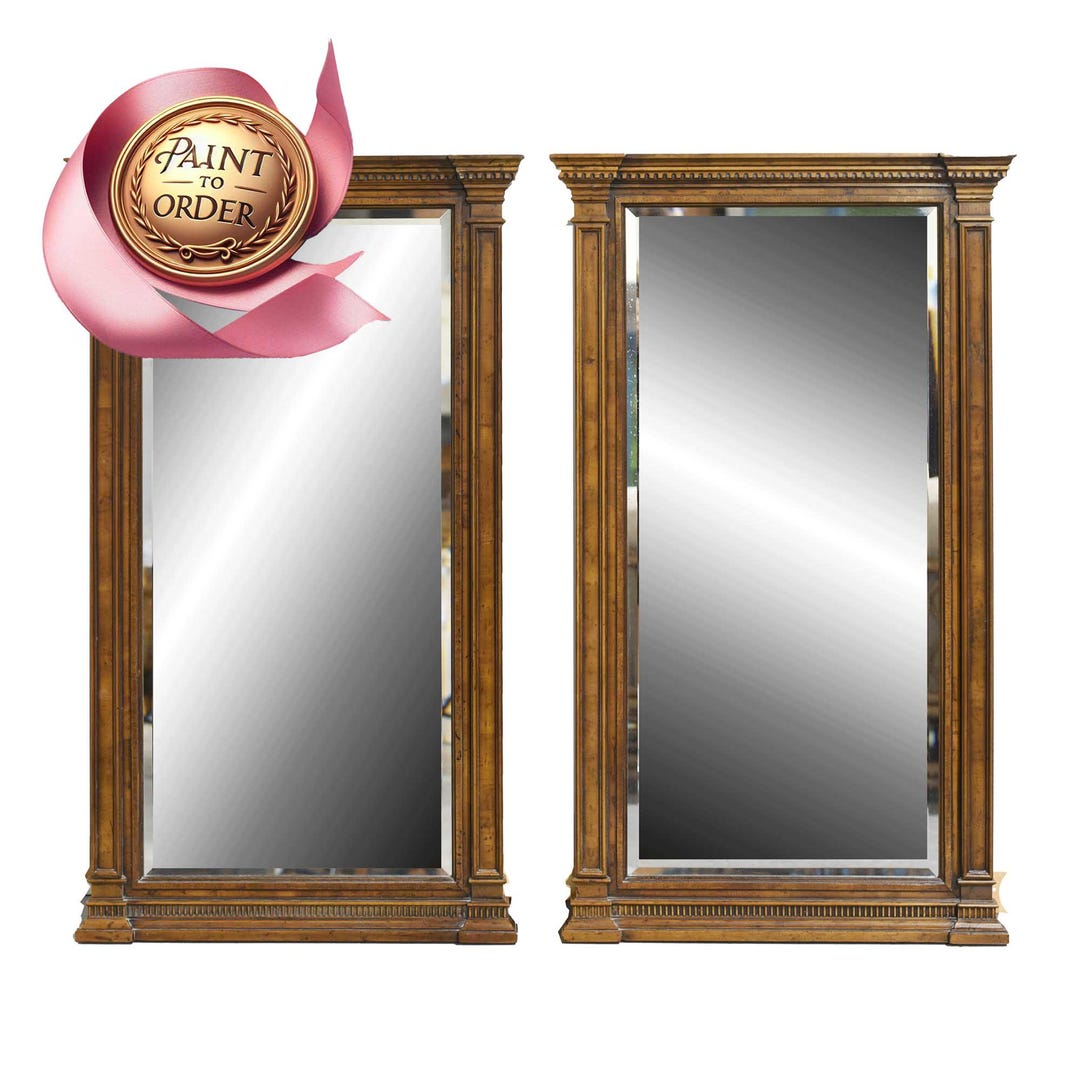 PAINT TO ORDER Mid Century Transitional Style Wall Mirrors A Pair - Etsy