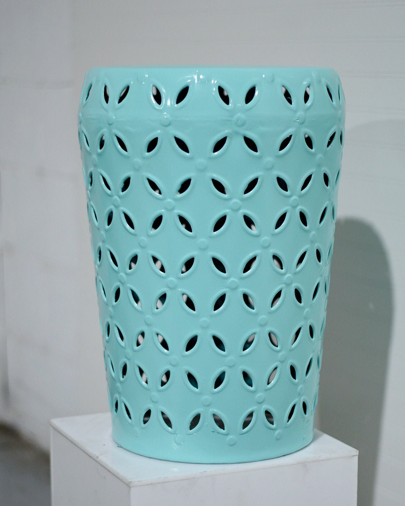 Contemporary Chinoiserie Garden Stool in Blue - Newly Painted - Etsy