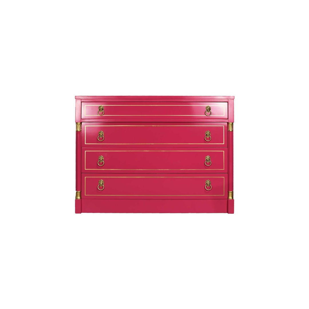 Vintage Neoclassical Chest of Drawers by Rway in Pink Newly Painted - Etsy