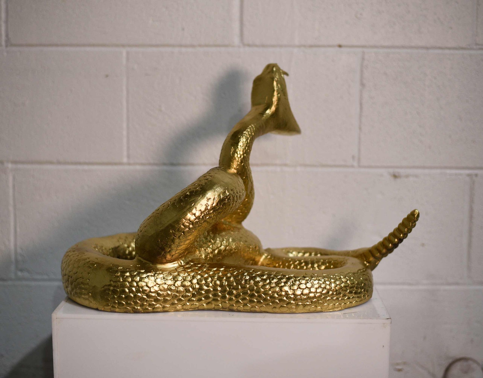 Vintage Gilded Coiled Cast Metal Rattlesnake Statue - Etsy