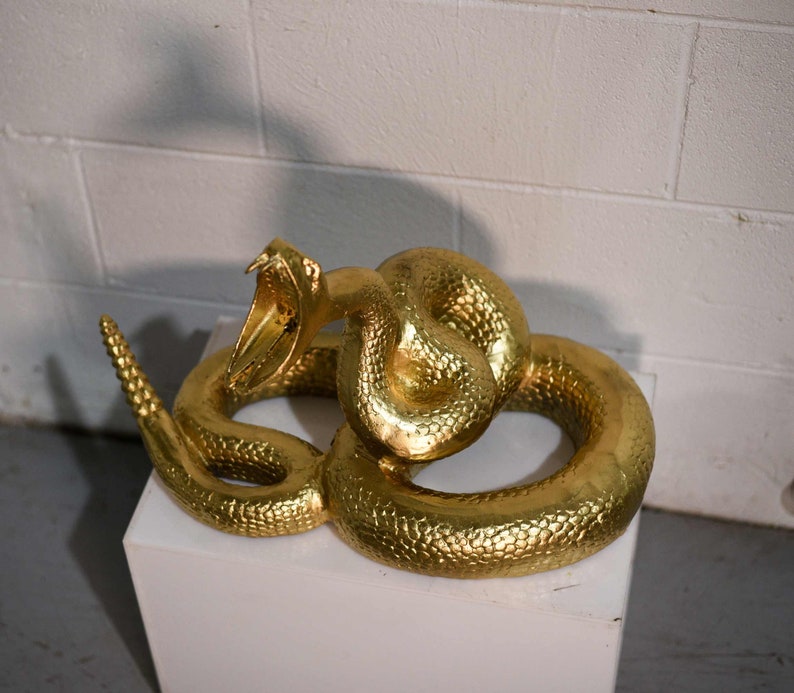 Vintage Gilded Coiled Cast Metal Rattlesnake Statue - Etsy