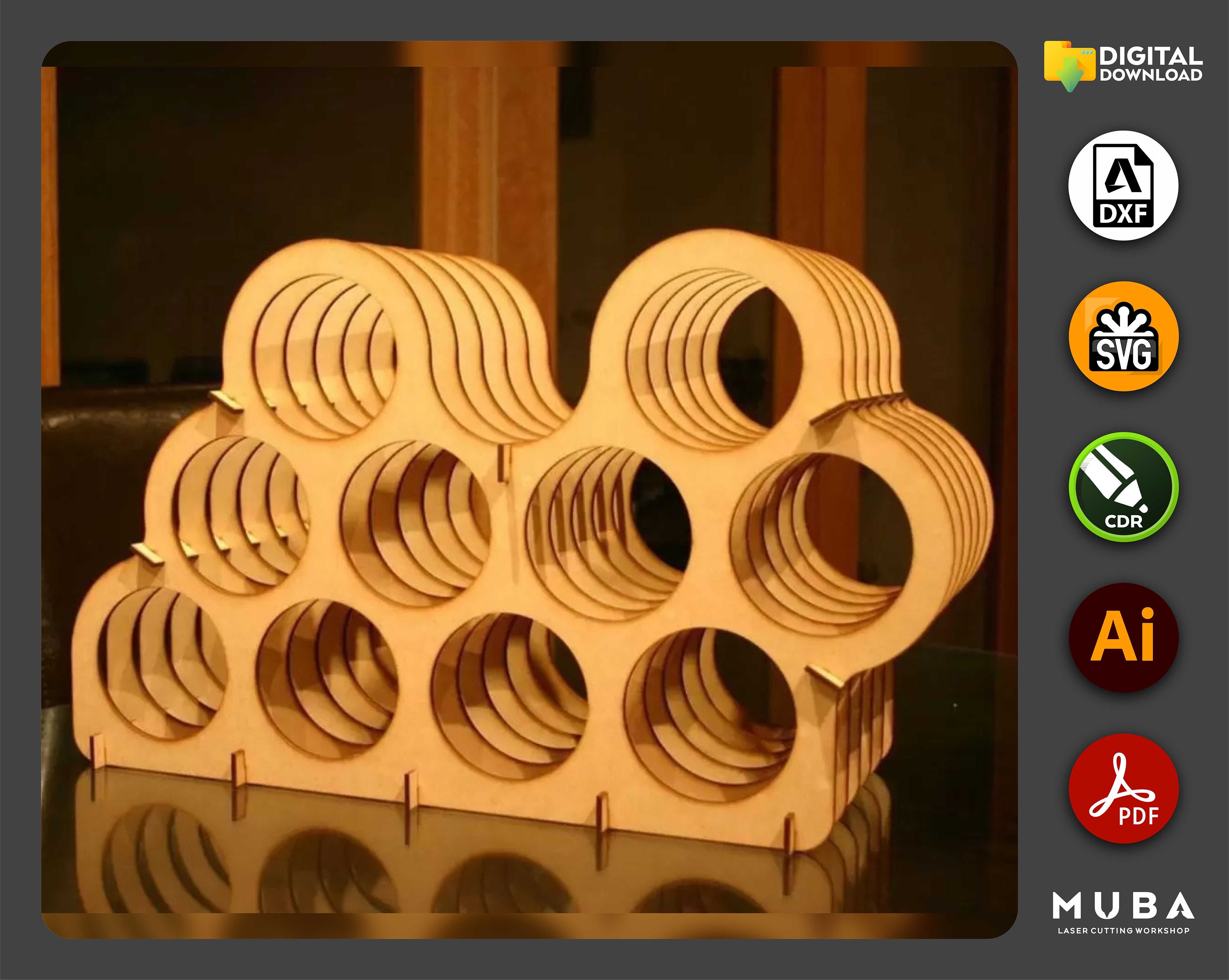 Laser Cut Tabletop Wine Rack Wine Holder Wine Standing Wine - Etsy