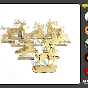 15 Models Christmas Standing Reindeer SVG, Christmas Deer, 3D Puzzle ...