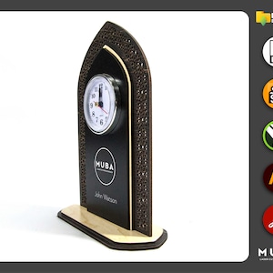 Wooden Desk Clock, Office Product, Co-worker Gift, Laser Cut File, CNC ...