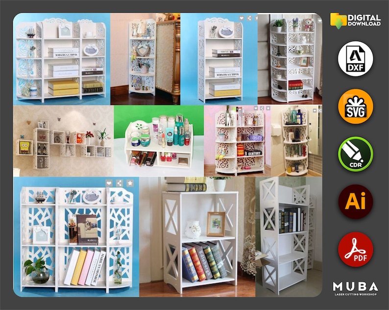50 Wooden Shelf Rack Storage Svg Files for Laser Cut Wall - Etsy Canada