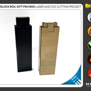 Interlock Wooden Pen Box, Gift Jewellery Box, Laser Cut File, CNC Files ...