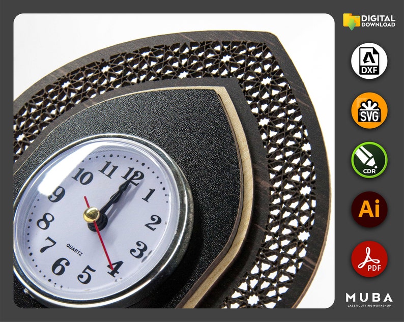 Wooden Desk Clock Office Product Co-worker Gift 3mm Digital - Etsy