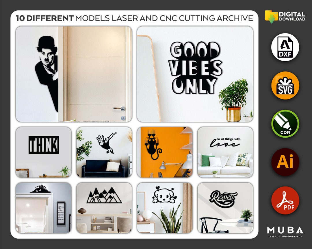 10 Different Wall Decor, Metal Decoration, Decorative Product, Digital ...