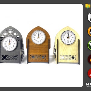 3 Models Desk Clock, Office Product, Co-worker Gift, Laser Cut File ...