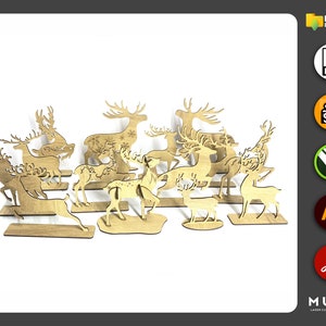 15 Models Christmas Standing Reindeer SVG, Christmas Deer, 3D Puzzle ...