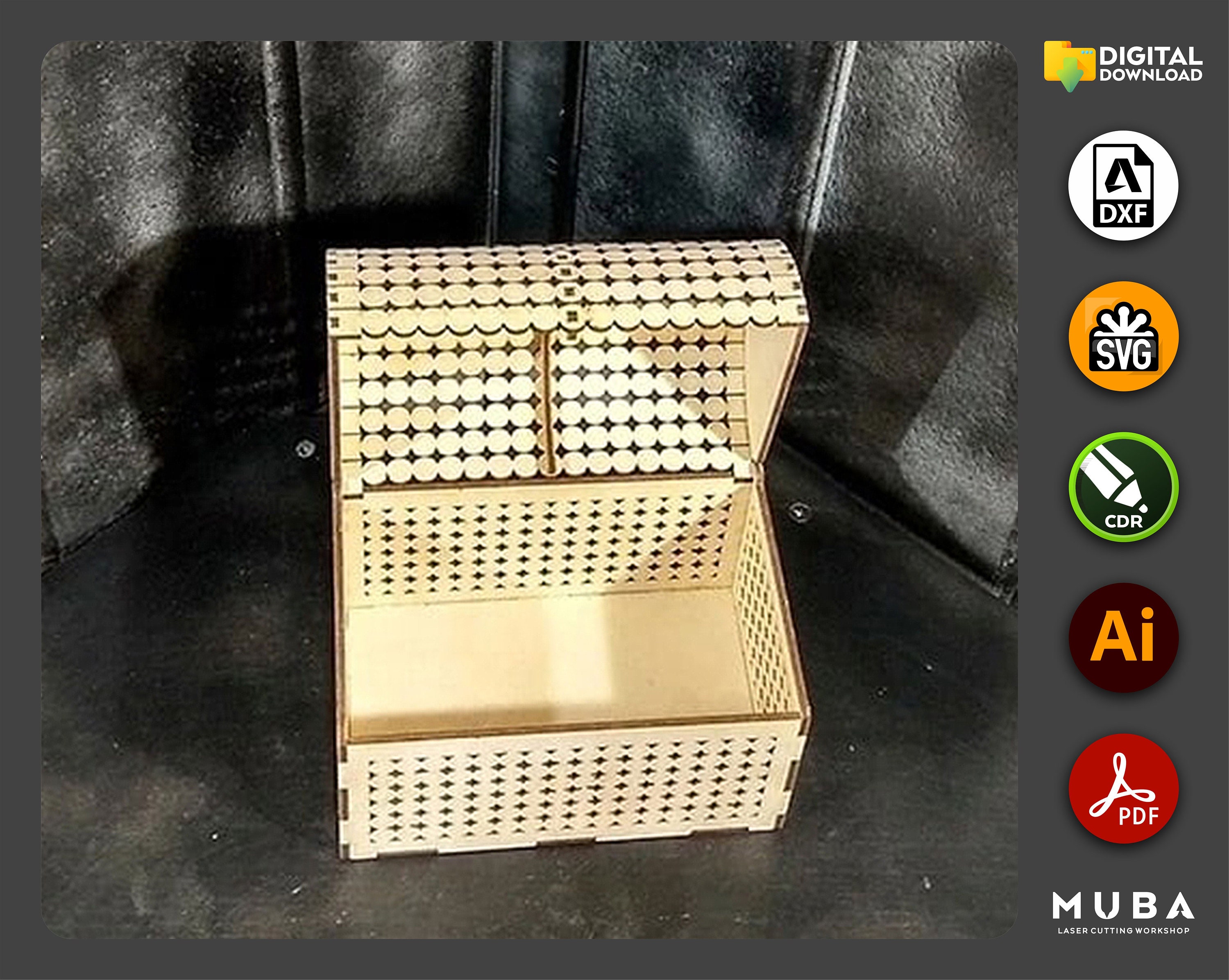 Crate Box, Laser Cut Box, Gift Box, Jewellery Box, Glowforge Cut, CNC ...