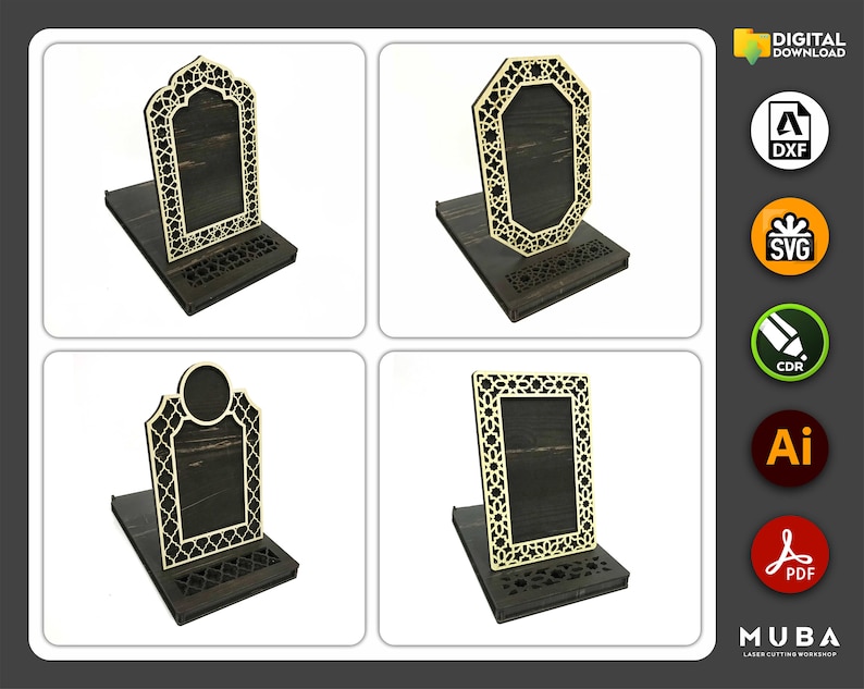 4 Models Laser Cut Boxed Award, Plaque Stand, Svg, Dxf, Pdf, Ai, Laser ...