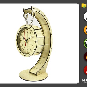 Laser Cut Tabletop Clock, Pendulum Clock, Desk Clock, Svg, Dxf, Pdf, Ai ...