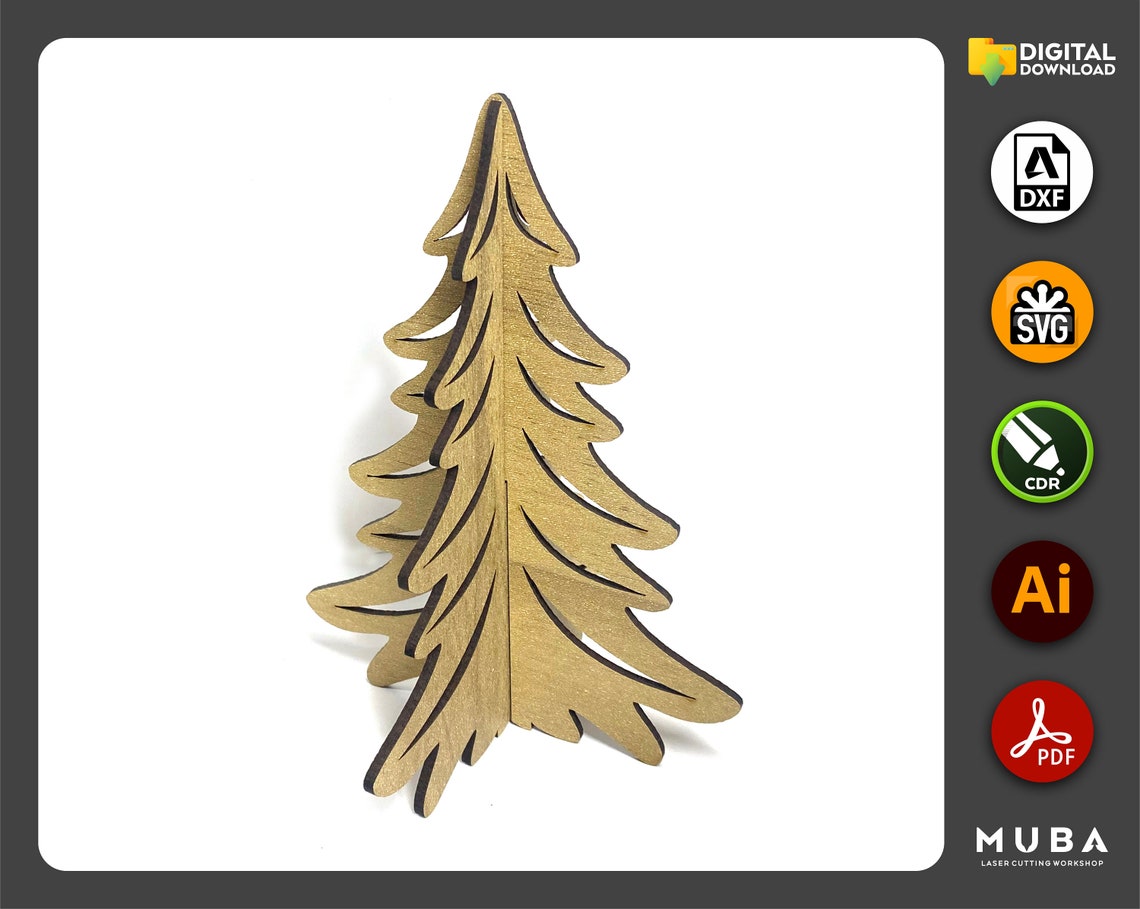 4 Models Christmas Tree SVG Christmas Tree Laser Cut SVG - Etsy