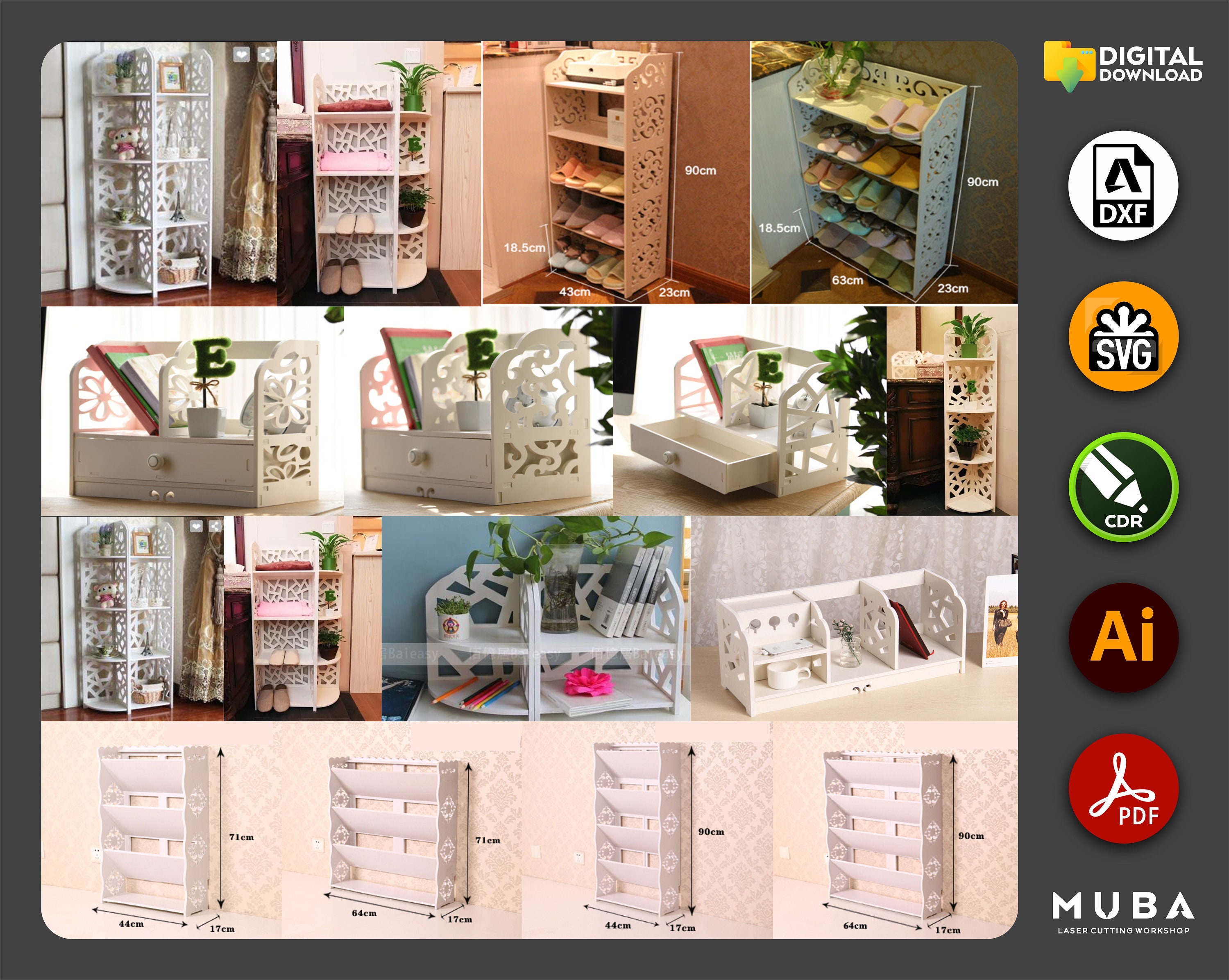 50 Wooden Shelf Rack Storage Svg Files for Laser Cut Wall - Etsy UK