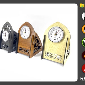 3 Models Desk Clock, Office Product, Co-worker Gift, Laser Cut File ...