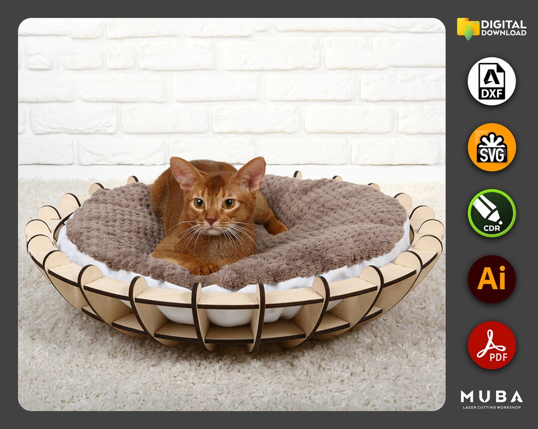 Laser Cut Cat Bad, Dog Bad, Cat House Svg, Dxf, Pdf, Ai, Laser Cut File ...