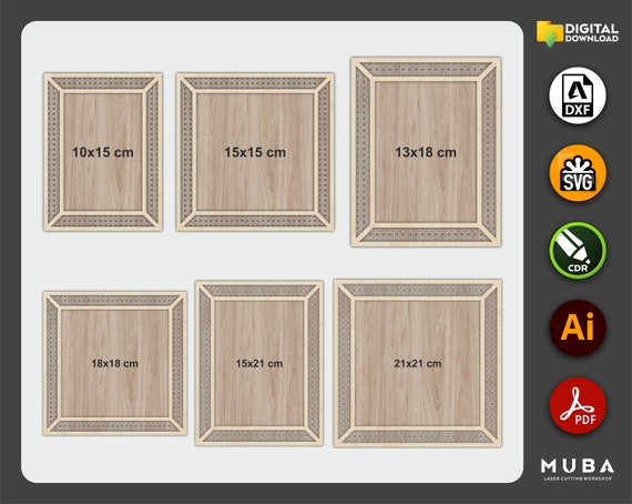 Photo Frame SVG Wooden Photo Frame Laser Cut CNC Files - Etsy