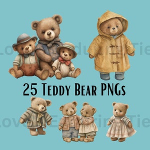 Teddy Bear Clipart PNGS, Clipart for Baby Shower, Clipart Kid's Party ...