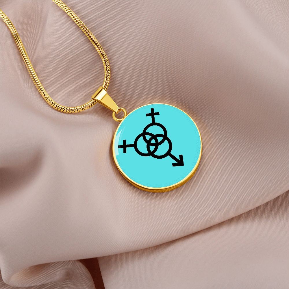 Poly Symbol Turquoise Blue Necklace Polyamory Symbol - Etsy