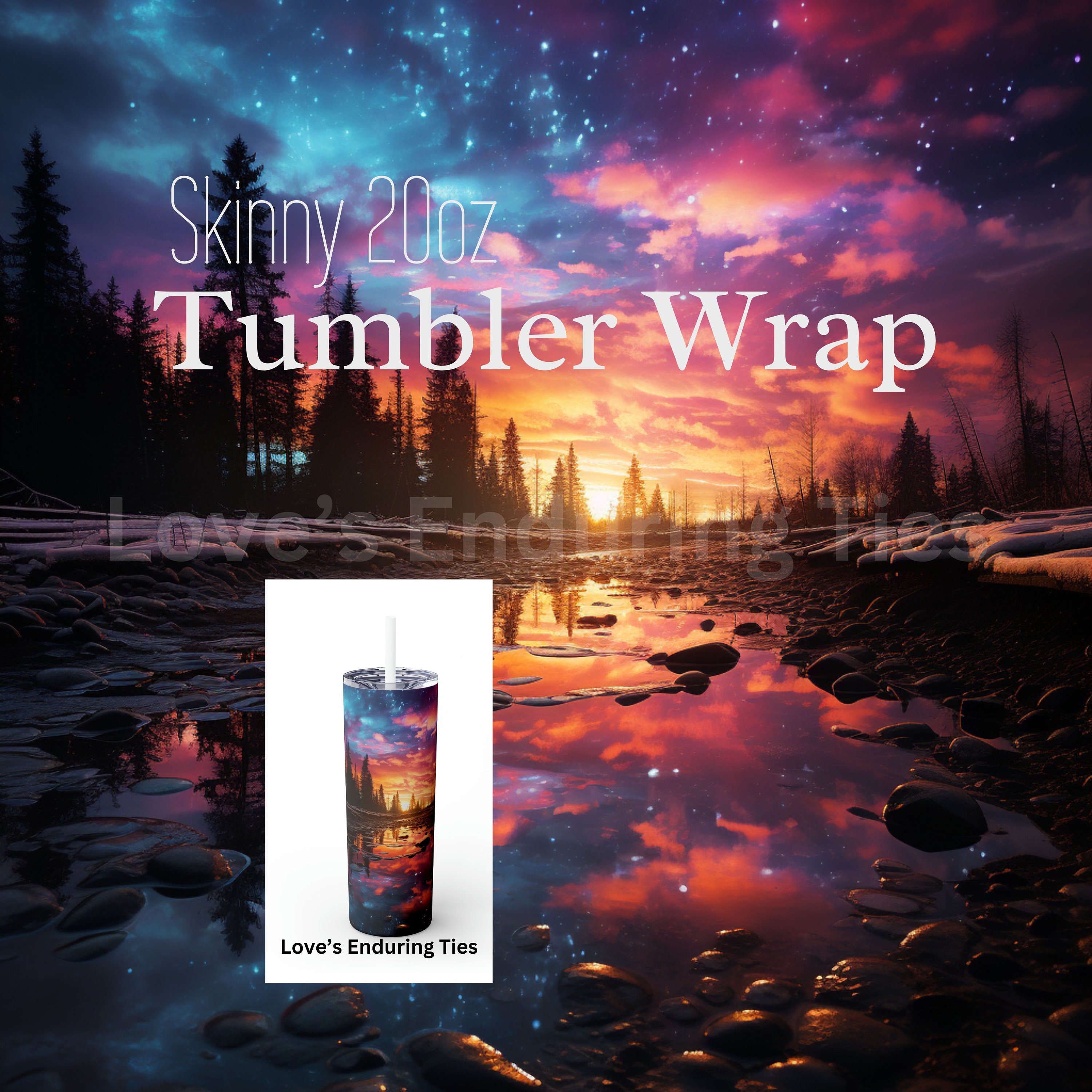 Aurora Borealis Skinny 20oz Tumbler Wrap Alcohol Ink - Etsy