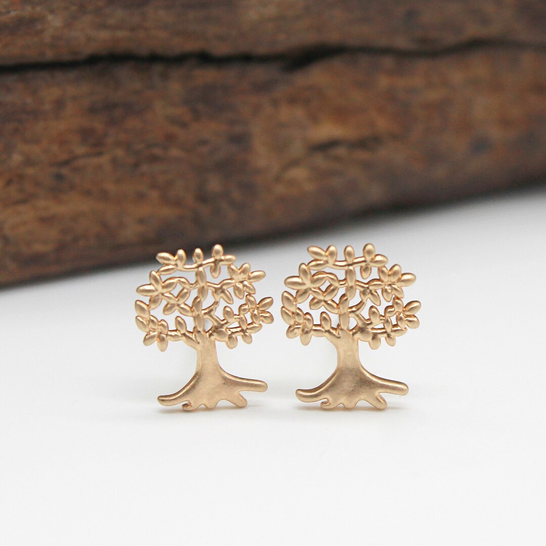 Tree of Life Earring, Sterling Silver Post, Tree Stud, Minimal and ...