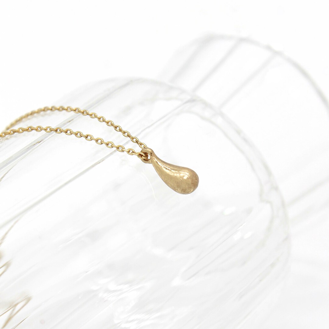 Tear Drop Necklace, Water Drop Necklace, Gold Necklace, Silver Necklace ...
