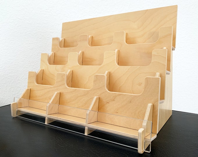 6 Place Plate Rack, Six Plate Rack, Note Card Rack, Drying Rack, Wooden ...