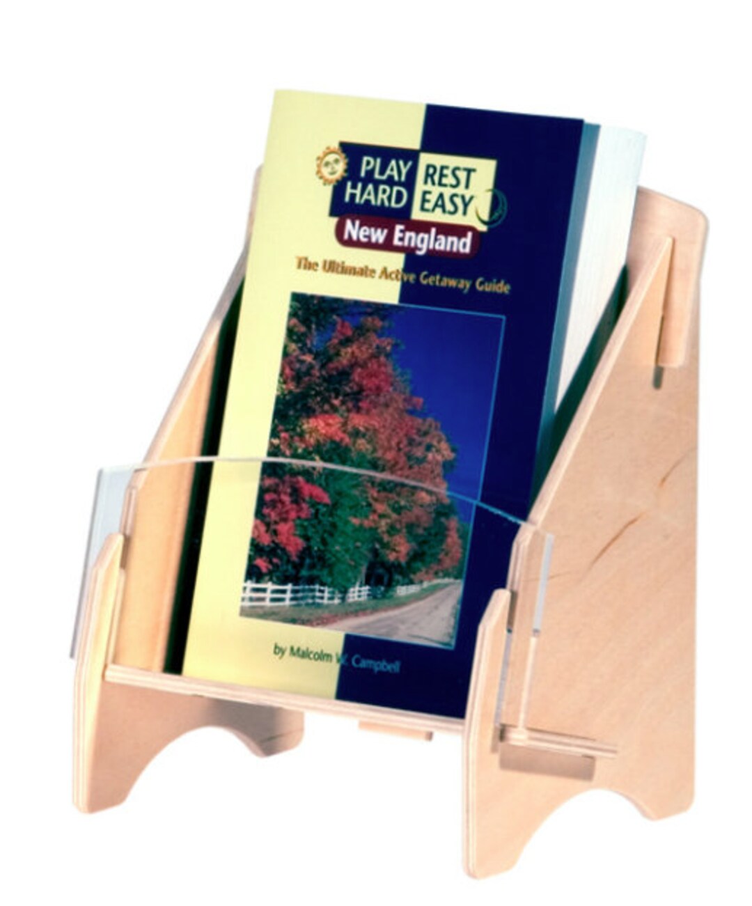 Half Sheet Brochure Display Stand | Birchwood With Clear Acrylic Front ...