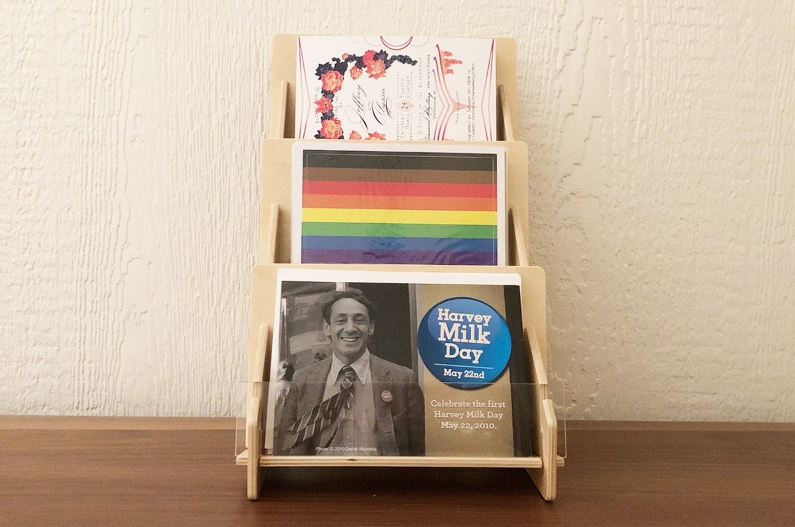 Counter Top Retail Card Display Stand With 3-tiers of Shelves 7.625 ...