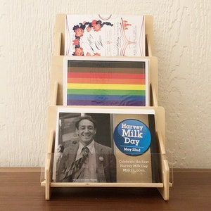 Counter Top Retail Card Display Stand With 3-tiers of Shelves 7.625 ...