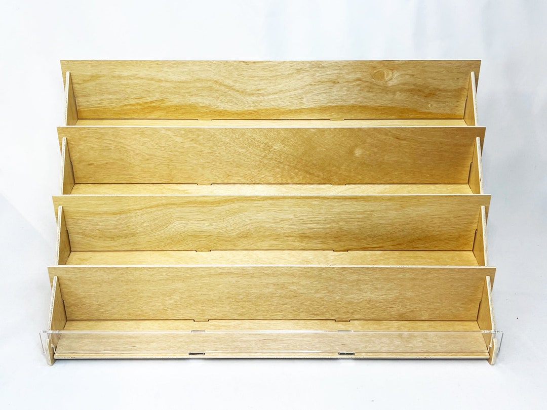 4 Tier 27 Wide Retail Card Display Made With Birchwood and Clear ...