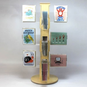 Rotating Countertop Card Rack 12 Clear Pockets for Postcards, Greeting ...