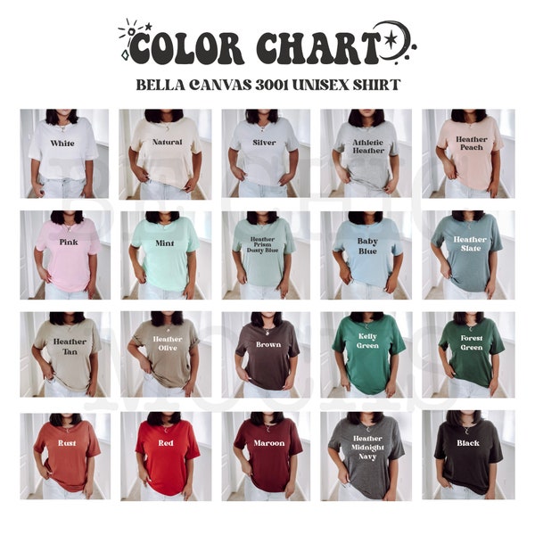 Color Chart Jiffy Shirts - Etsy