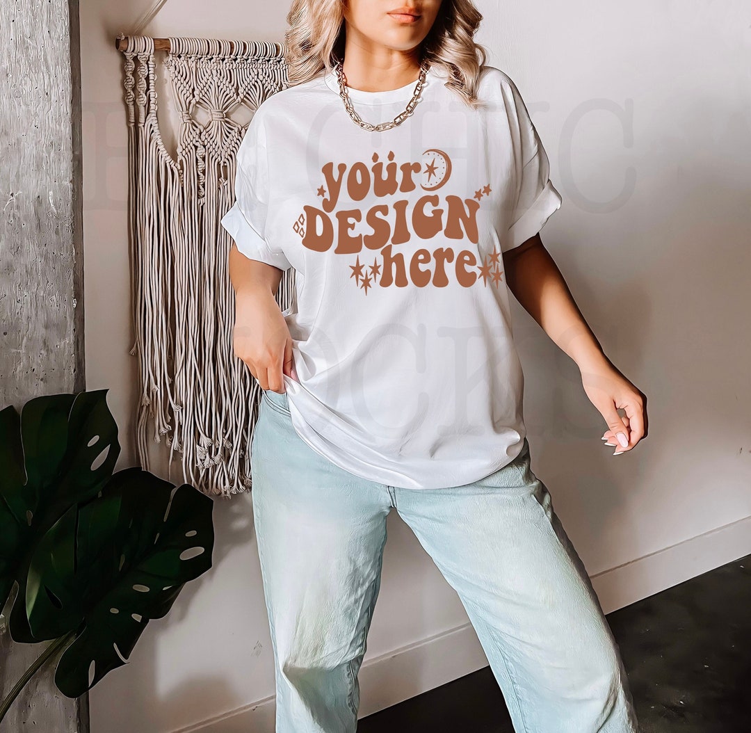 Gildan 5000 Mockup | Gildan White Shirt Mockup | 5000 Boho Model Mockup ...