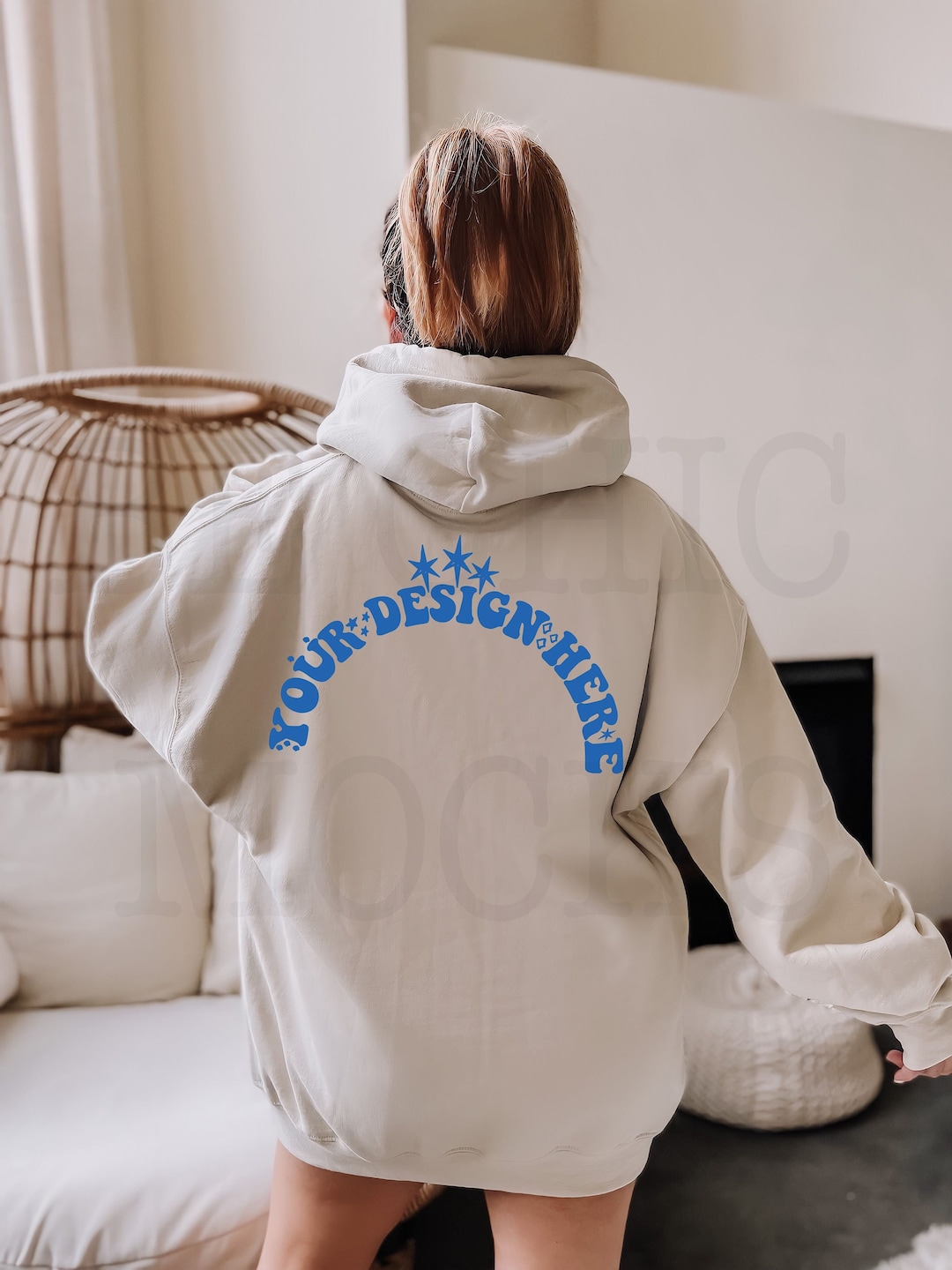 Gildan 18500 Mockup | Sand 18500 Model | Back of 18500 Mockup | 18500 ...