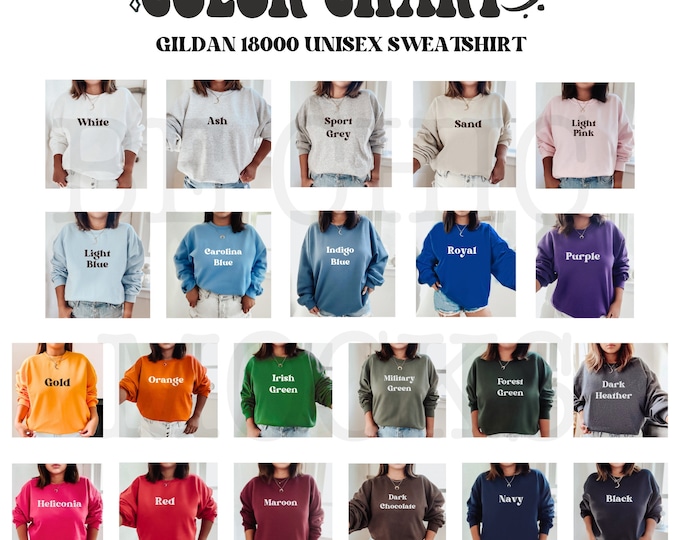Gildan 18000 Color Chart Gildan 18000 Color Swatch Swatch Mockup Color ...
