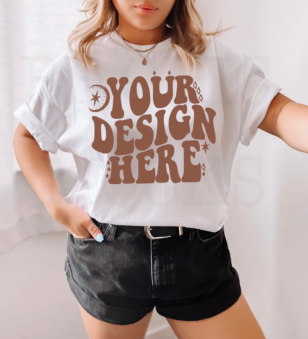 Gildan 5000 Mockup Gildan White Shirt Mockup 5000 Boho Model Mockup ...