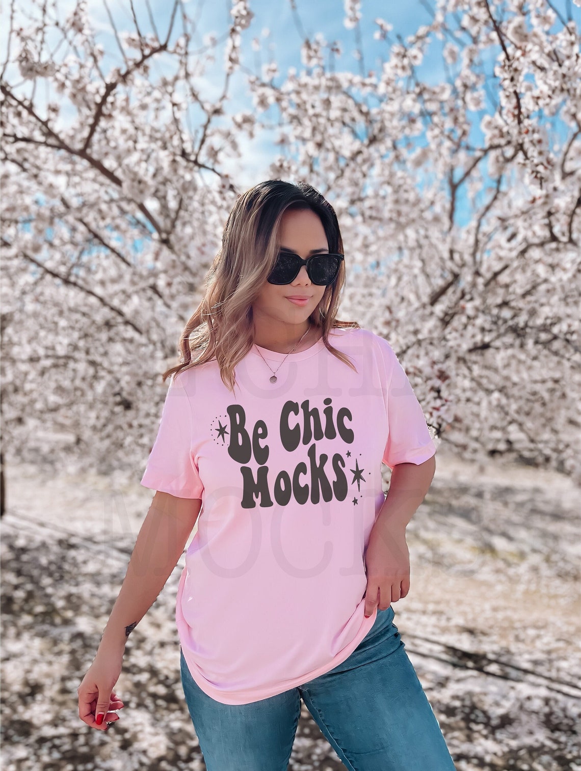 Bella Canvas 3001 Spring Summer Mockup 3001 Pink Shirt - Etsy