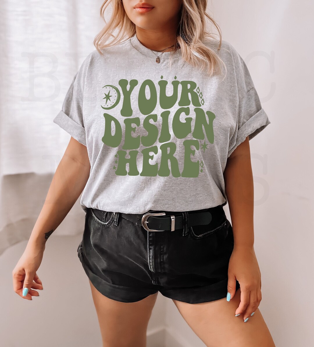 Gildan 5000 Mockup | Gildan Sport Grey Shirt Mockup | 5000 Boho Model ...