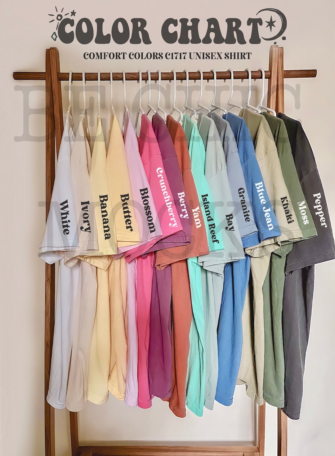 Comfort Colors C1717 Hanging Color Chart | Comfort Colors C1717 Color ...