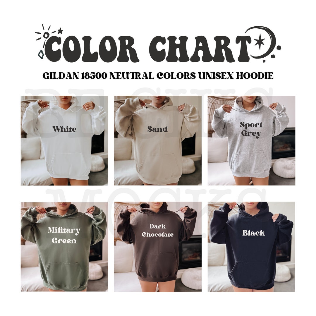 Gildan 18500 Color Chart | Gildan 18500 Color Swatch | Swatch Mockup ...