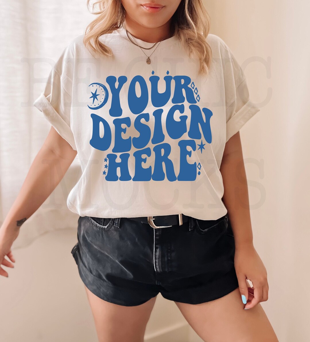 Gildan 5000 Mockup | Gildan Natural Shirt Mockup | 5000 Boho Model ...