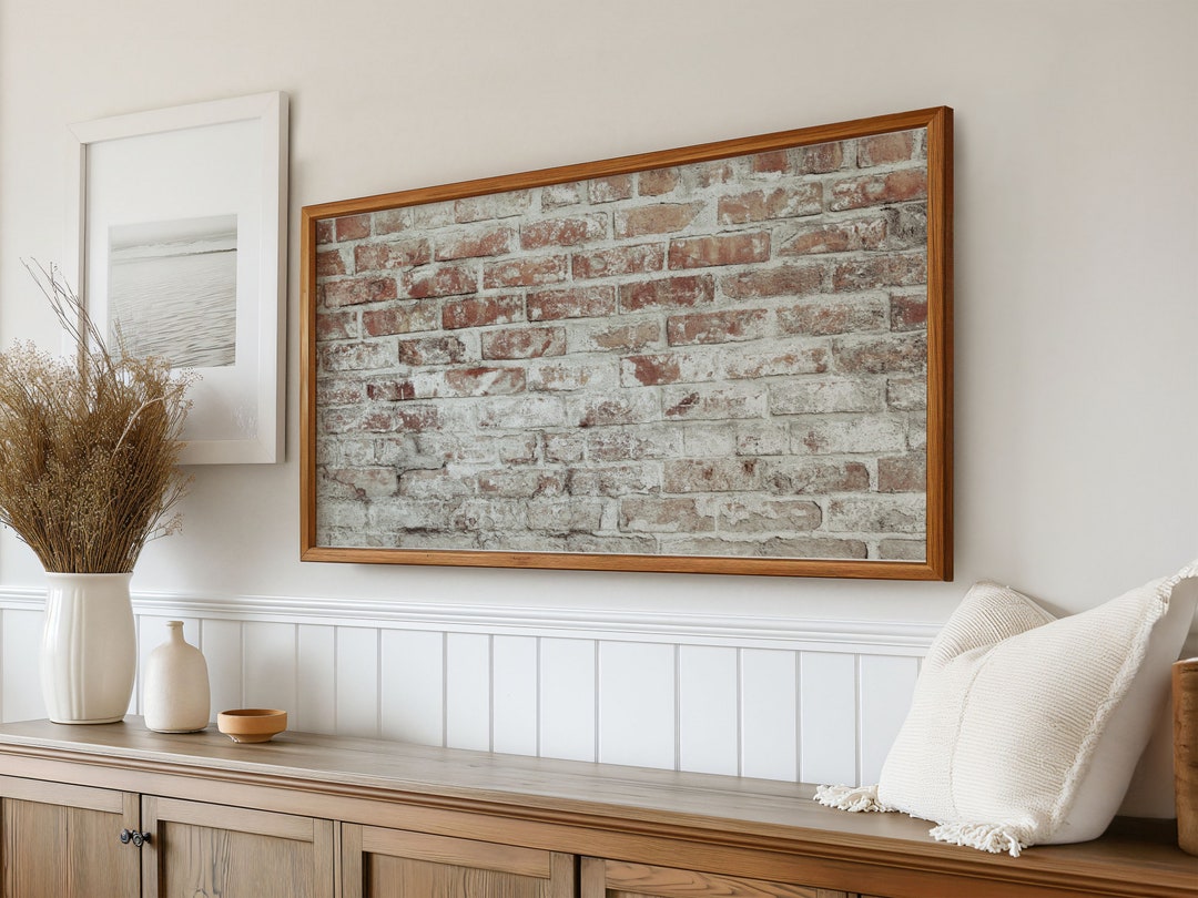 Textured Deformed Brick Wall Samsung Frame TV Art, Natural Brick and ...