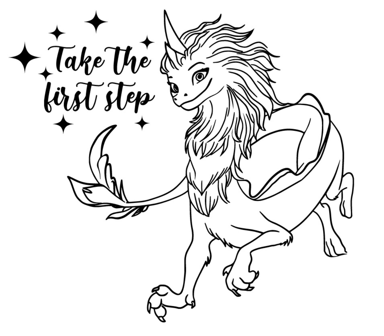Sisu Coloring Page Raya and the Dragon Coloring Page - Etsy