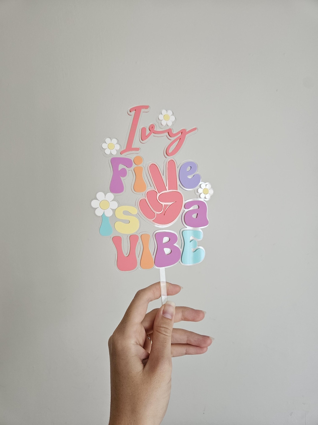 Five is a Vibe Cake Topper / Personalised Cake Topper / Five Cake ...