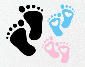 Baby Boy Blue Footprints .eps, .svg, .dxf & 1 .png Vinyl Cutter Ready ...